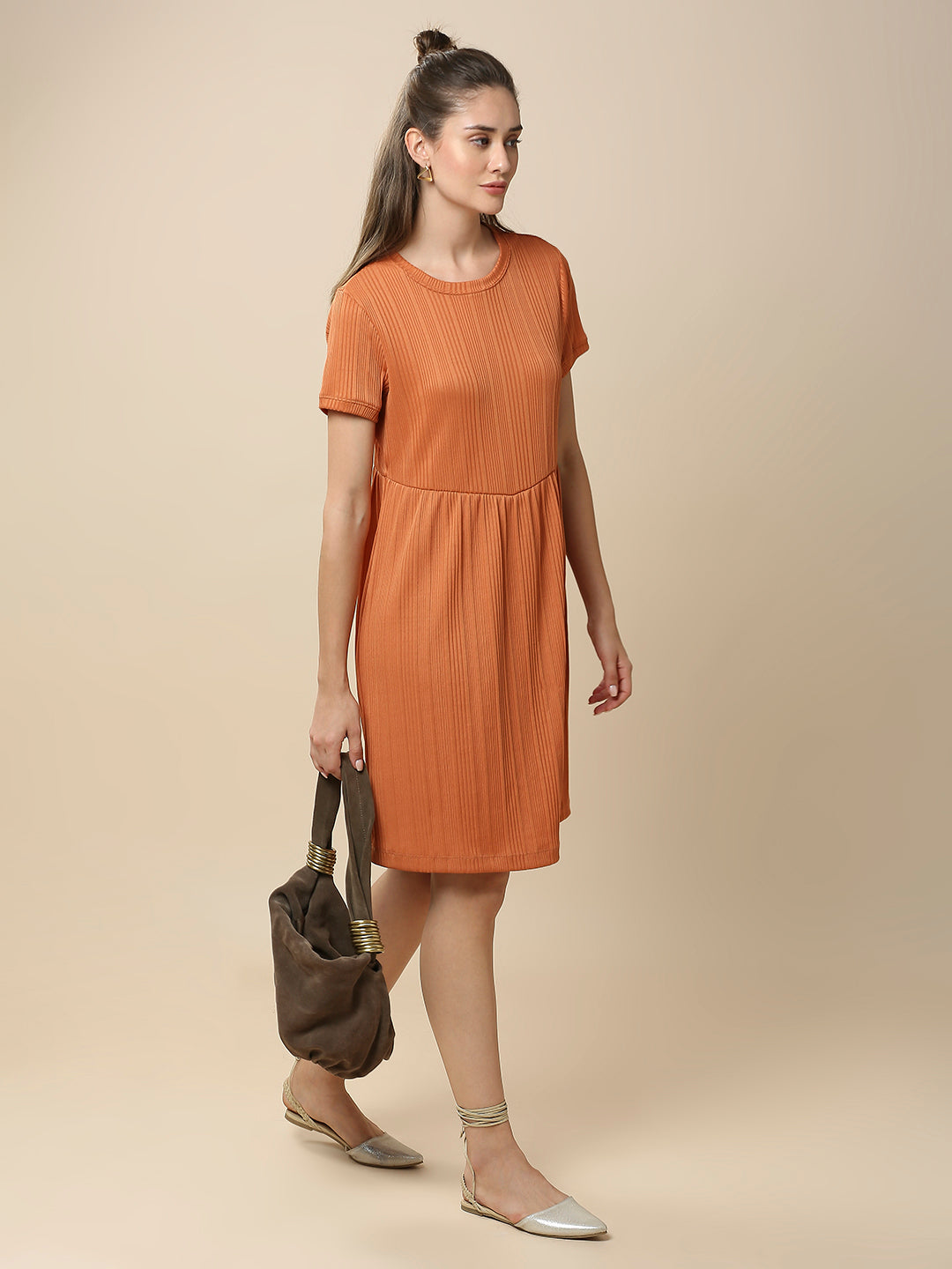 Buy Now CHEMISTRY VARIEGATED RIB POLY LYCRA BASQUE DRESS – Chemistry